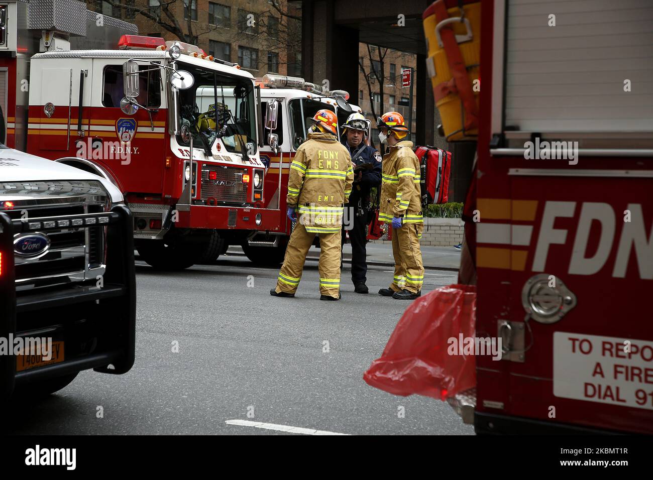 Emergency Services Rescue Personnel and Firemen in New York, on April ...