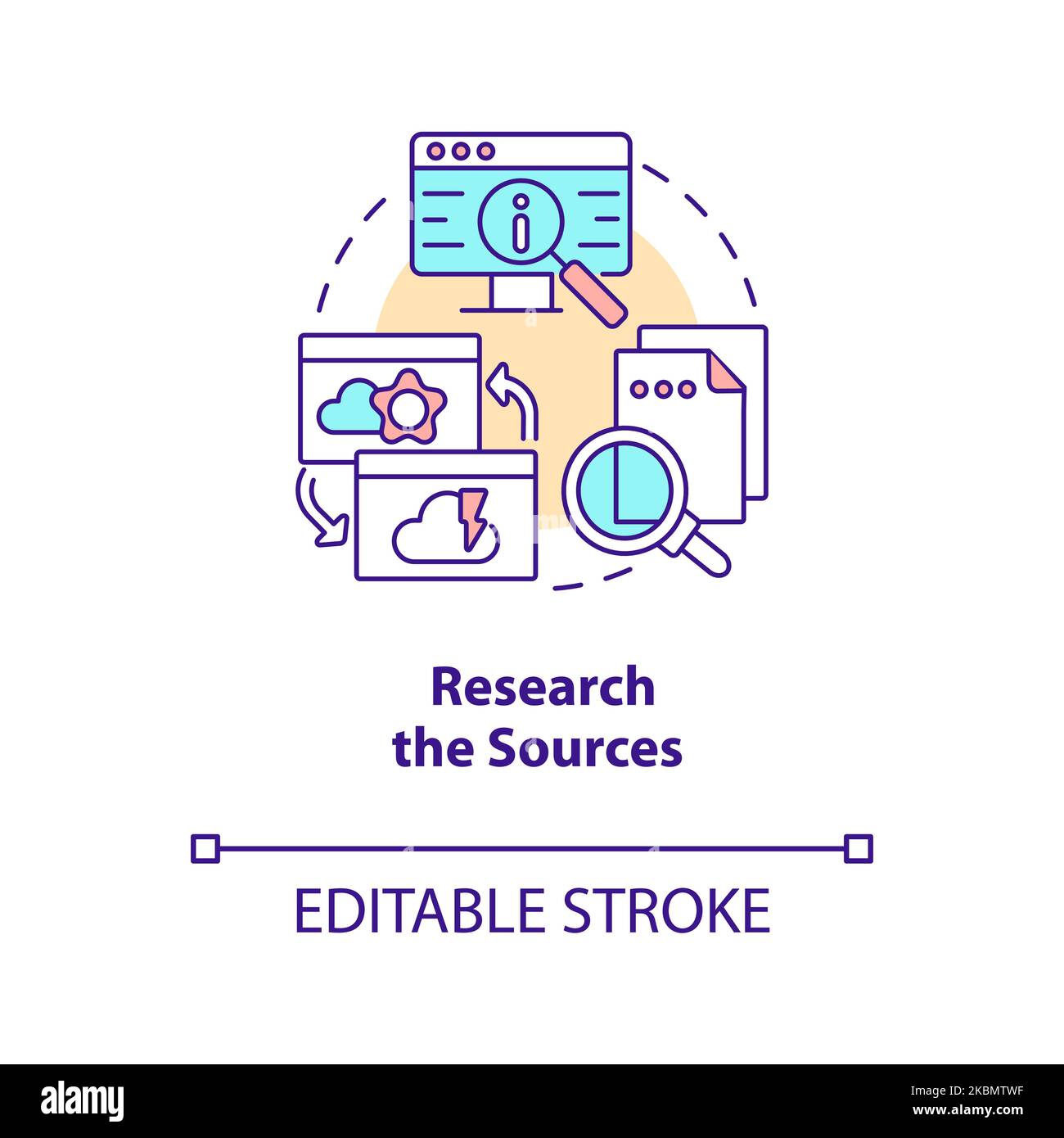 Research sources concept icon Stock Vector Image & Art - Alamy
