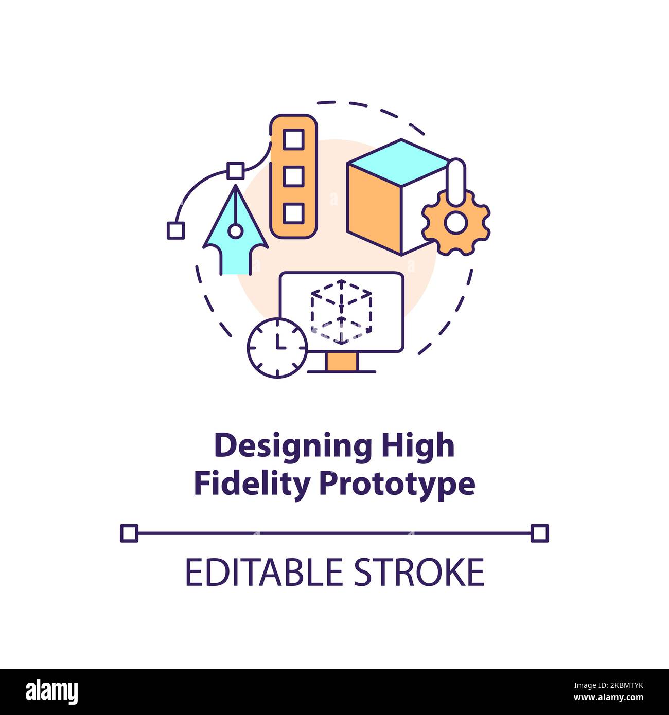 Designing high fidelity prototype concept icon Stock Vector Image & Art ...