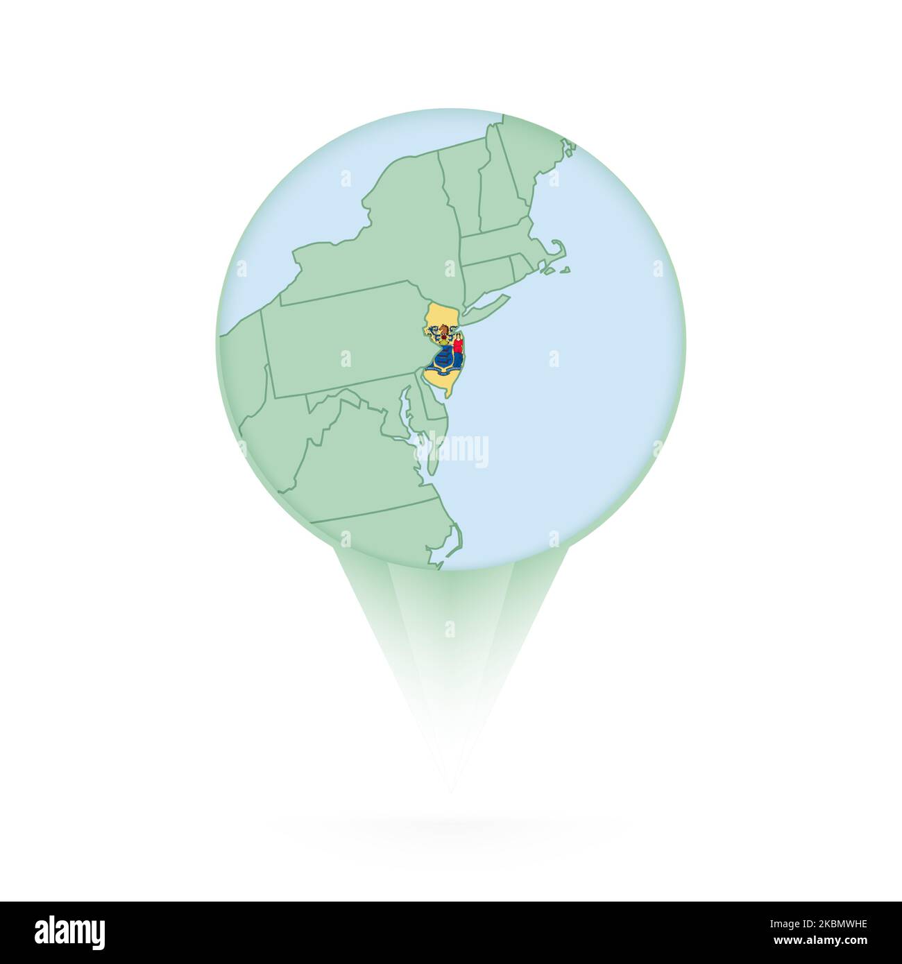 New Jersey map, stylish location icon with New Jersey map and flag ...