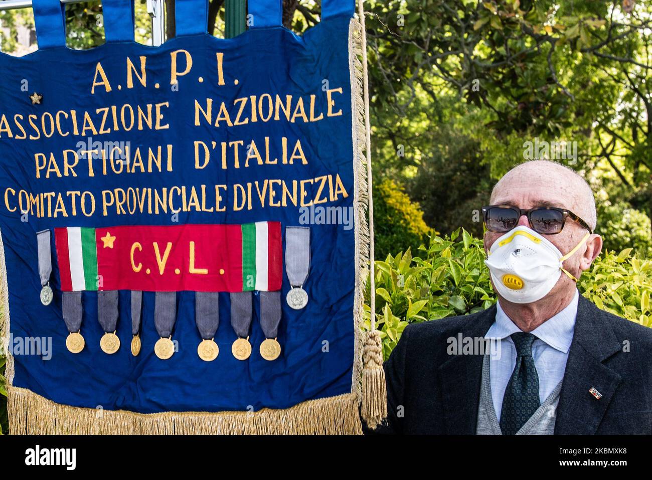 A member of the Partisan Association (ANPI) in Castello Venice in ...