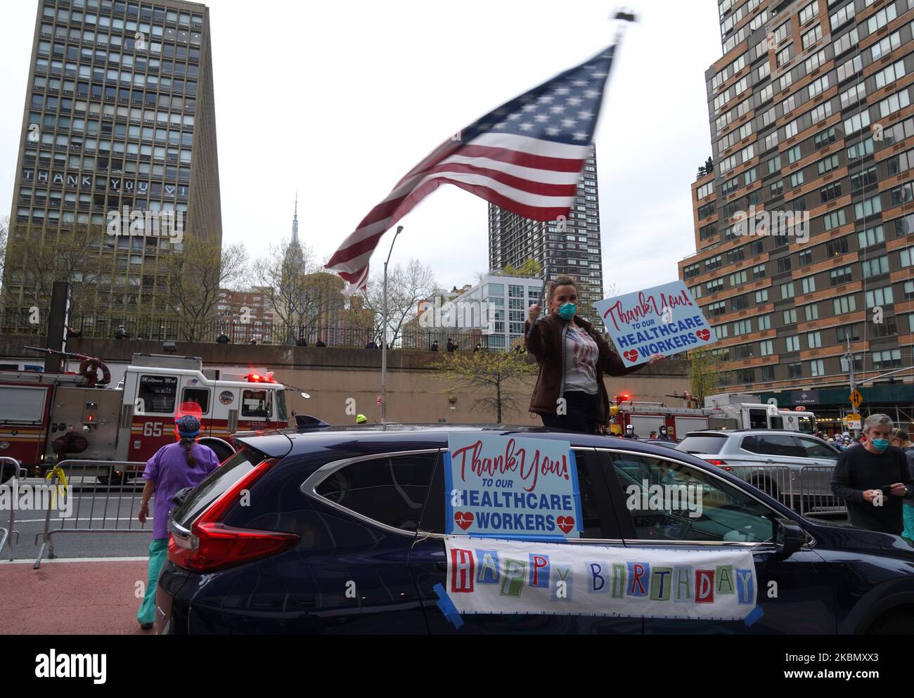 A New Yorker supporting healthcare workers at NYU Langone Health ...