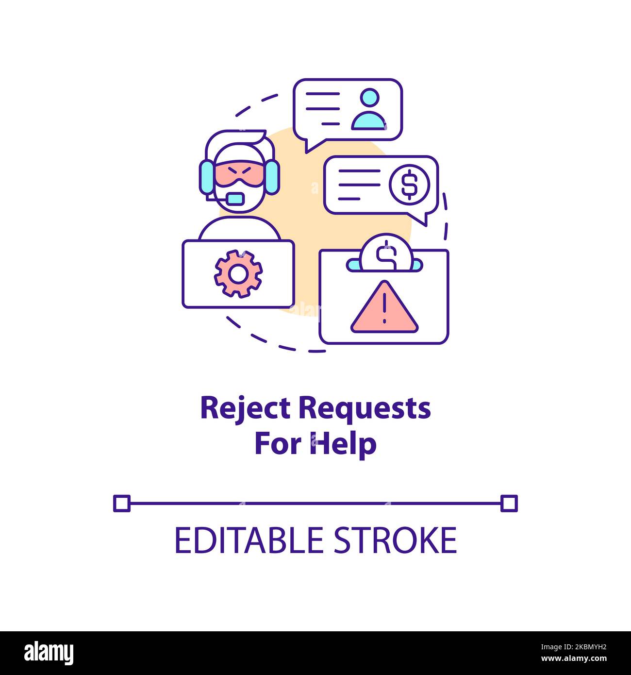 Reject requests for help concept icon Stock Vector Image & Art - Alamy