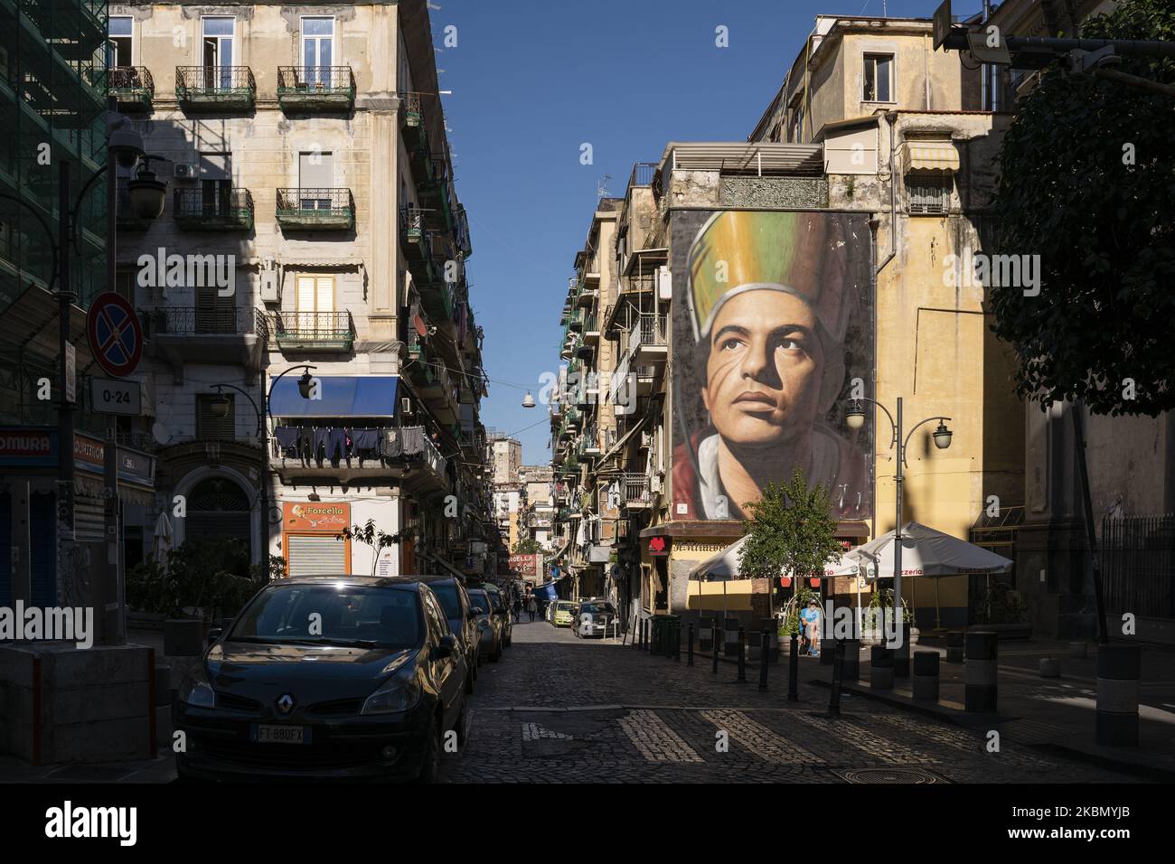 The mural by the Italian street artist Jorit depicting 'San Gennaro ...