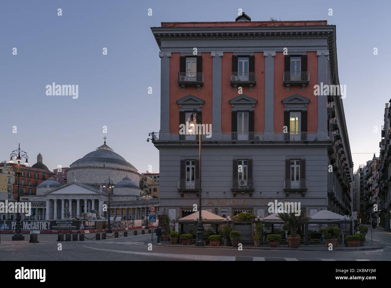 The renowned Gambrinus Bar in Piazza Trieste e Trento, Naples, is seen ...