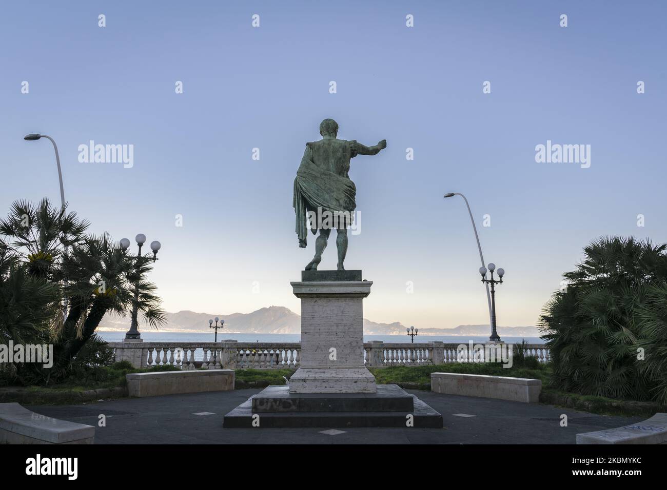 The Statue of Ottaviano Augusto facing the Gulf of Naples. The ...