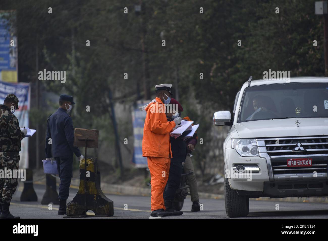 Nepal police personnel checking hi-res stock photography and images - Alamy