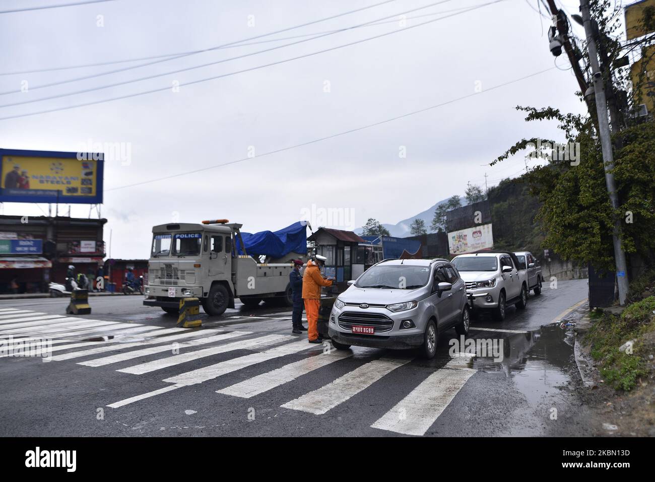 Nepal police personnel checking hi-res stock photography and images - Alamy