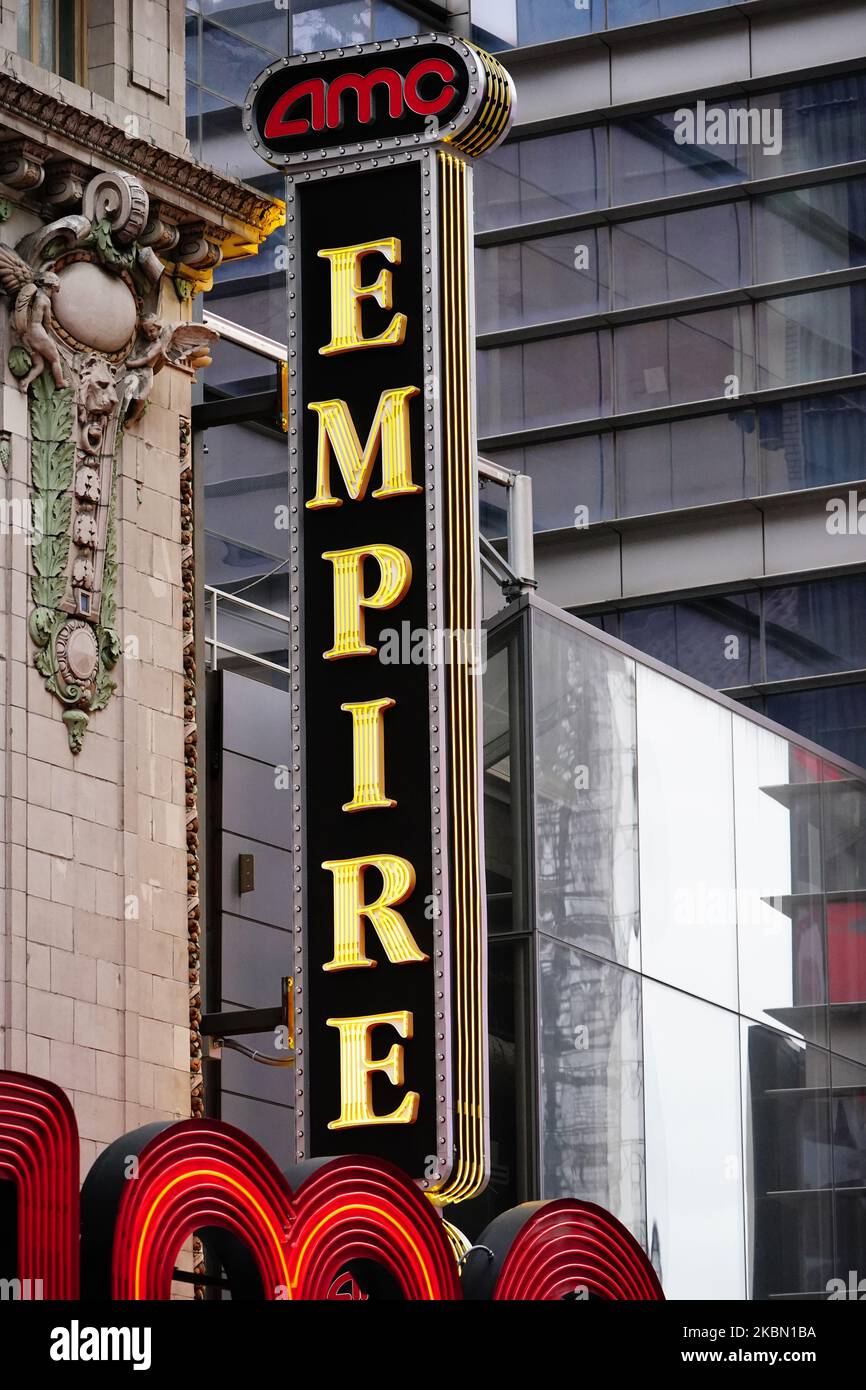 A view of AMC Cinema in Times Square, New York City USA during ...