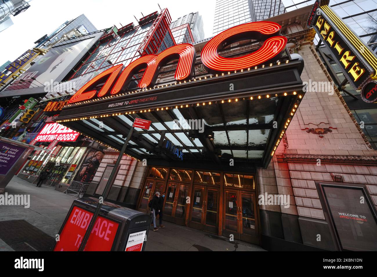 A view of AMC Cinema in Times Square, New York City USA during ...