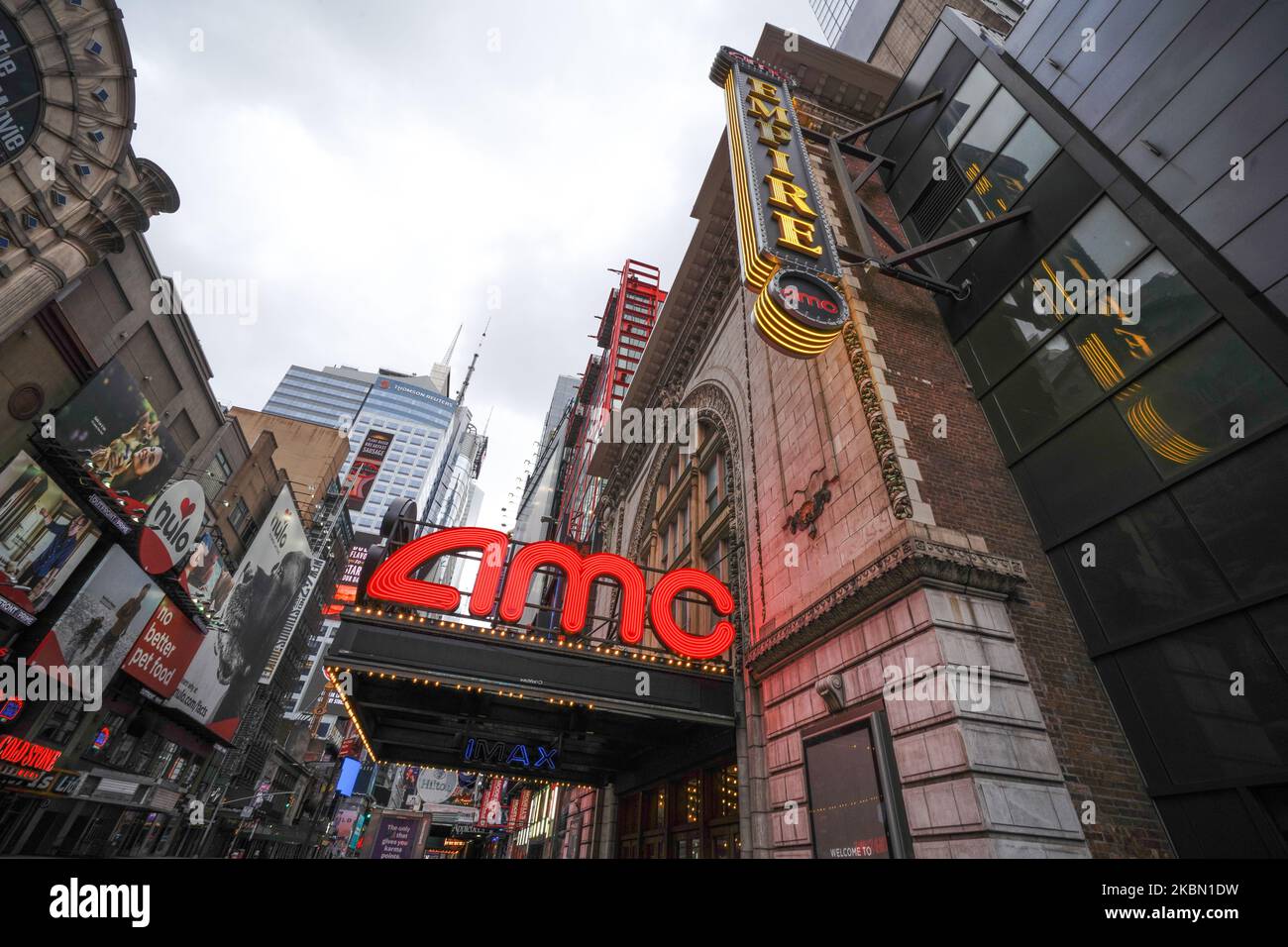 A view of AMC Cinema in Times Square, New York City USA during ...