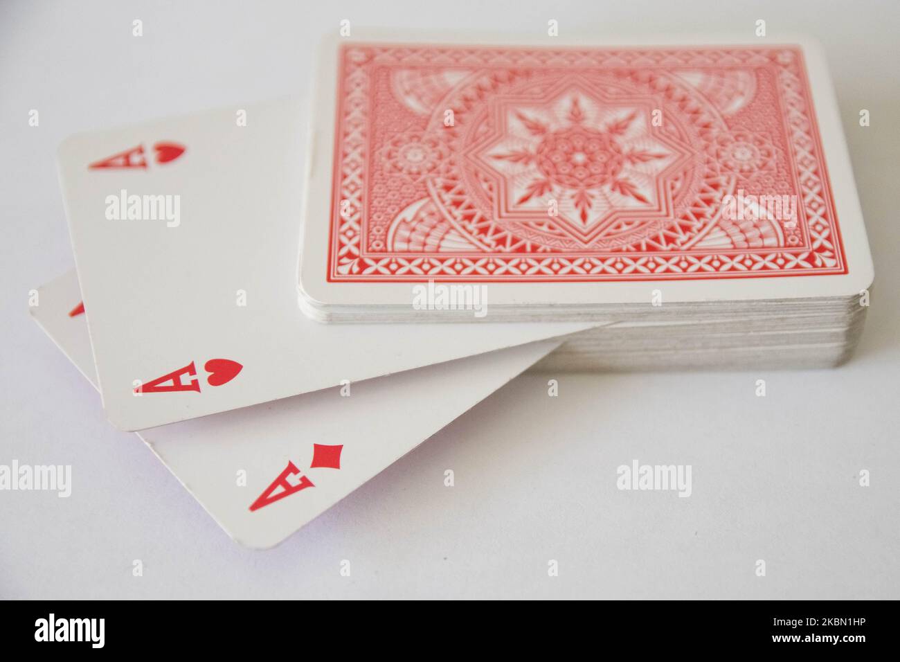 A pack of cards and two Aces in Athens, Greece on April 28, 2020 ...