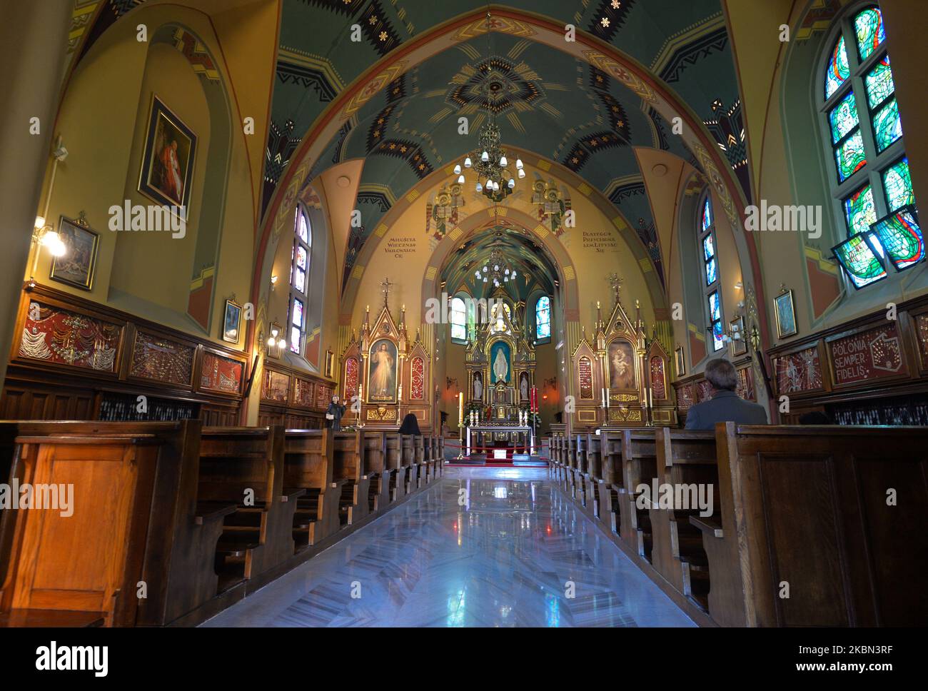 A view of a Chapel of the miraculous image of the Merciful Jesus and the tomb of St. Faustina ...
