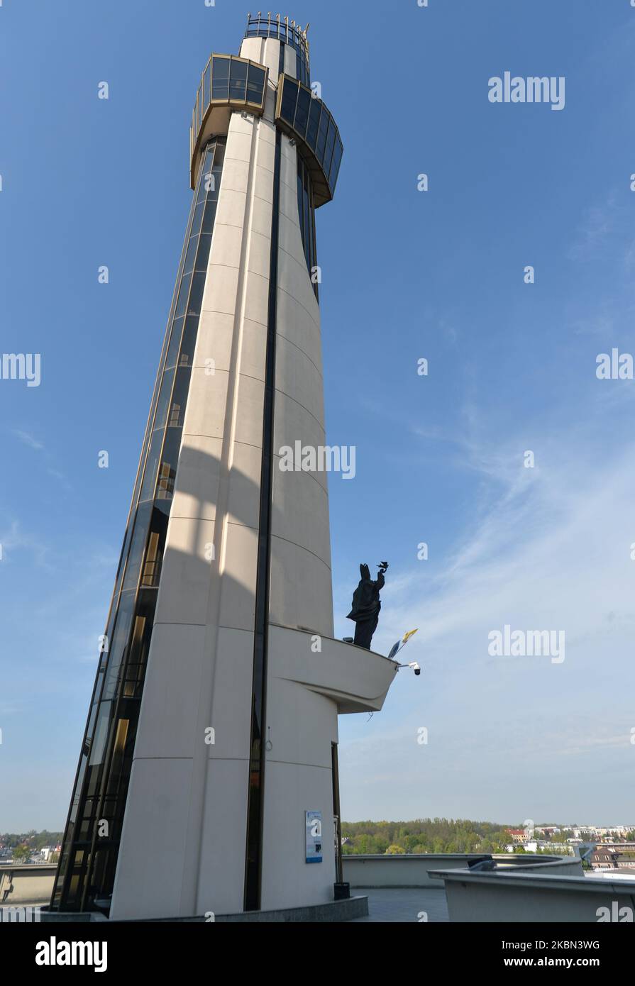 A tower of the Sanctuary of the Divine Mercy, the resting place of ...