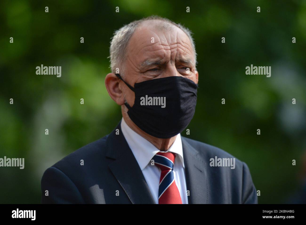 Jan Duda seen during a laying of the wreath at the 'Liberty Oak ...