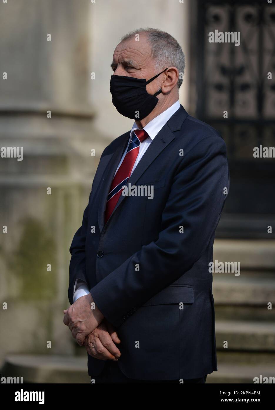 Jan Duda seen during a laying of the wreath at the 'Liberty Oak ...