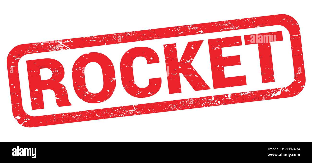 ROCKET text written on red rectangle stamp sign Stock Photo - Alamy