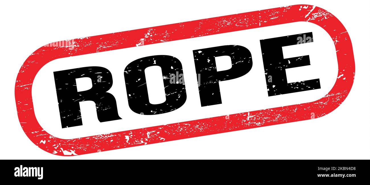 ROPE, text on red-black rectangle stamp sign Stock Photo - Alamy