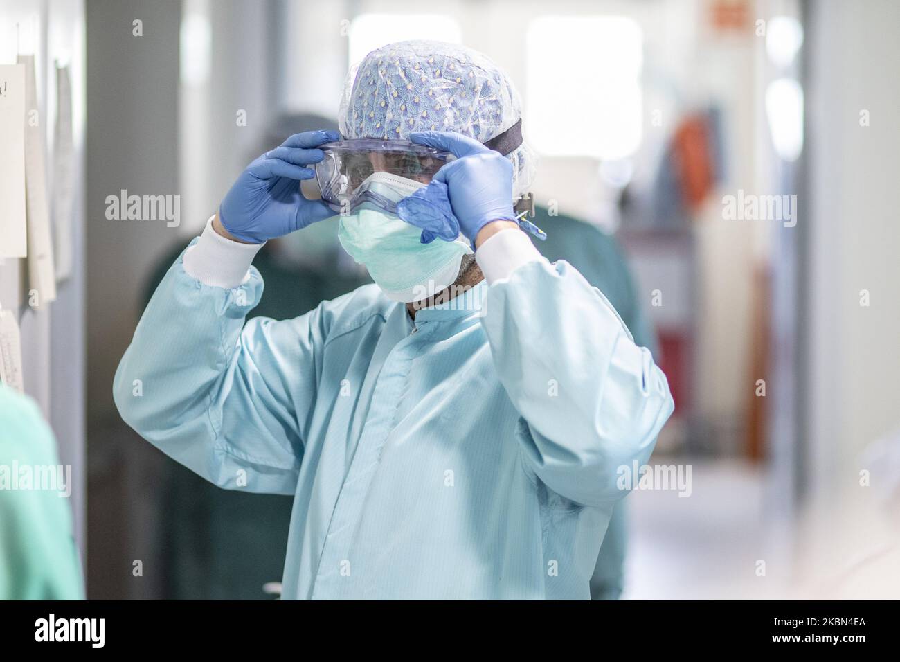 Healthcare personnel attend to a patient admitted to the ICU Intensive ...