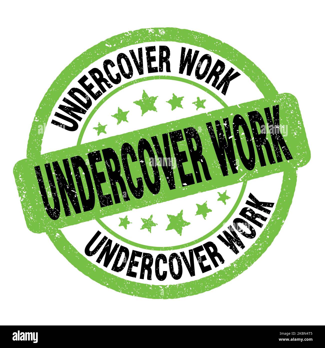 UNDERCOVER WORK text written on green-black grungy stamp sign Stock ...