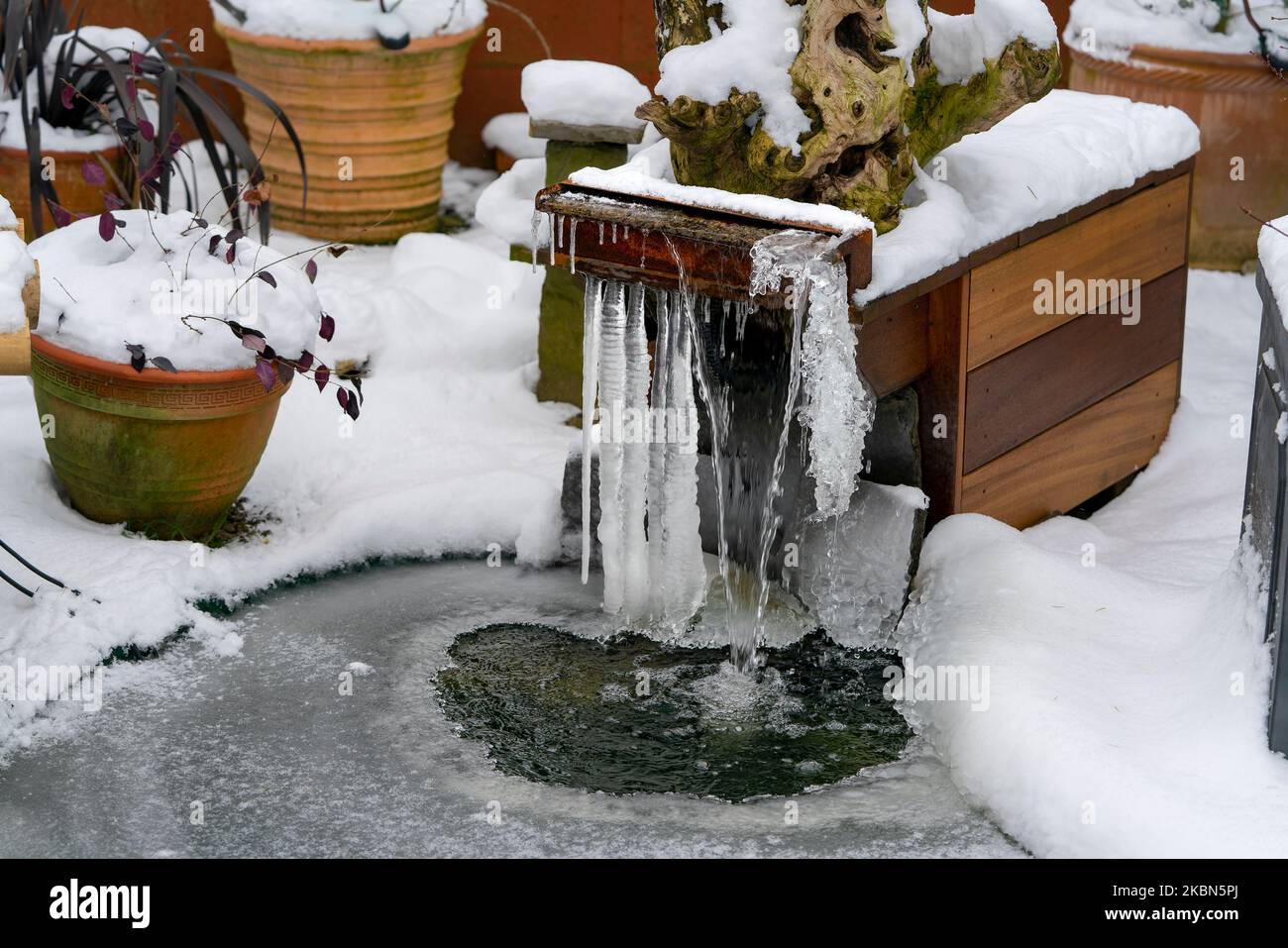 Pond ice hole garden hi-res stock photography and images - Alamy
