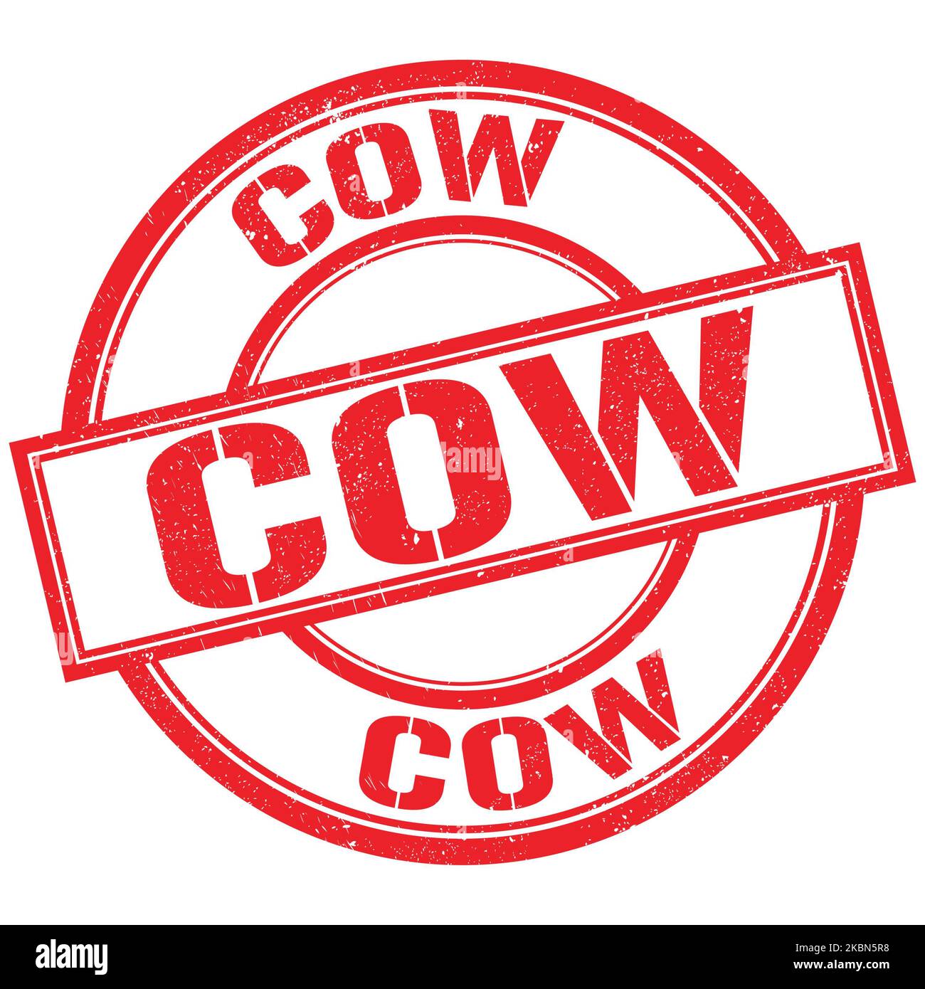 COW text written on red round stamp sign Stock Photo - Alamy