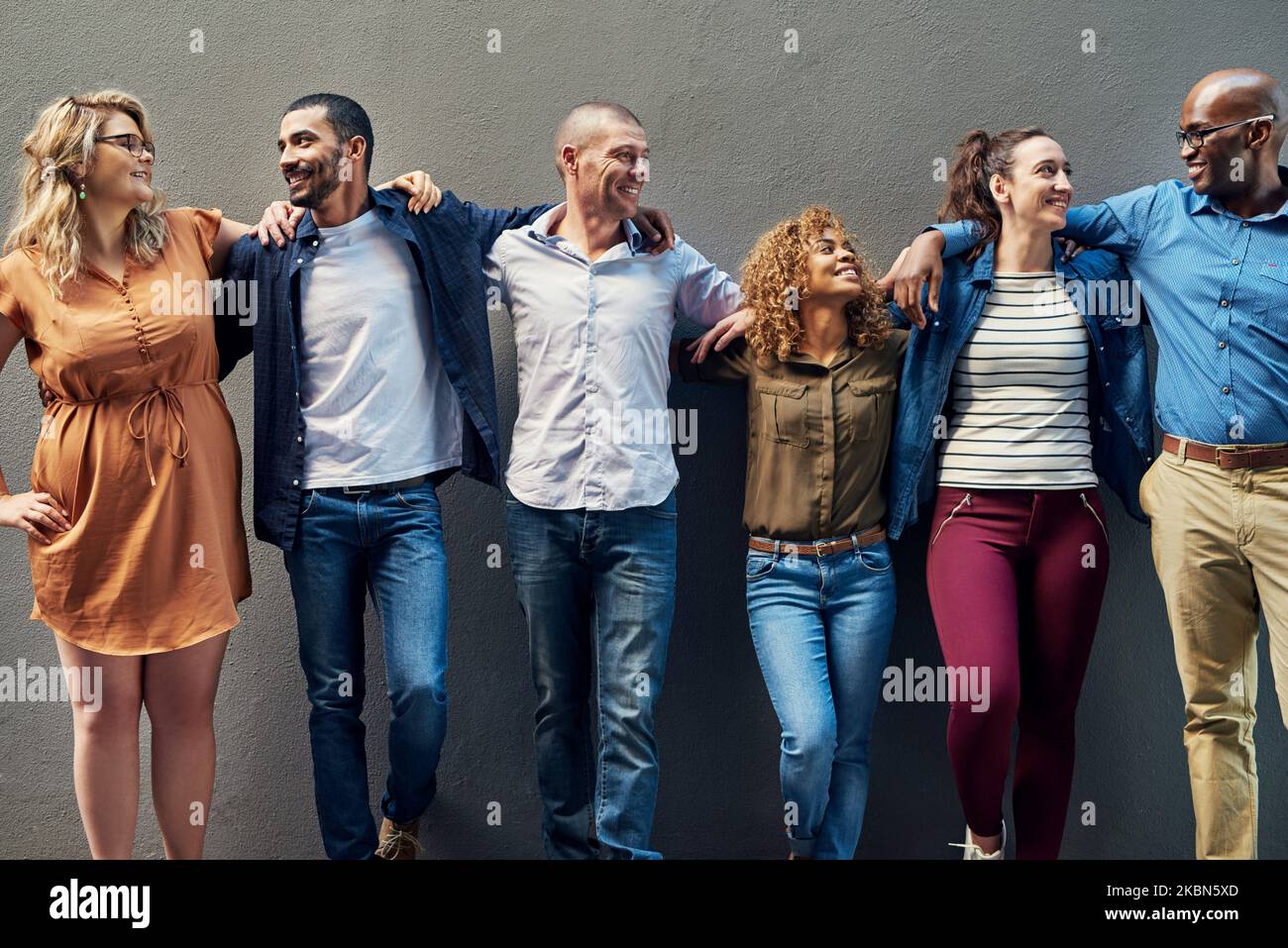 Were all on the same level with each other. a group of people standing ...