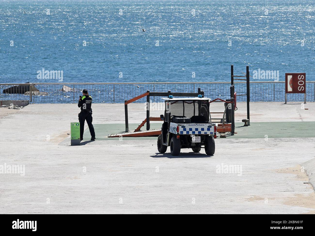 Barcelona police on beach hi-res stock photography and images - Alamy