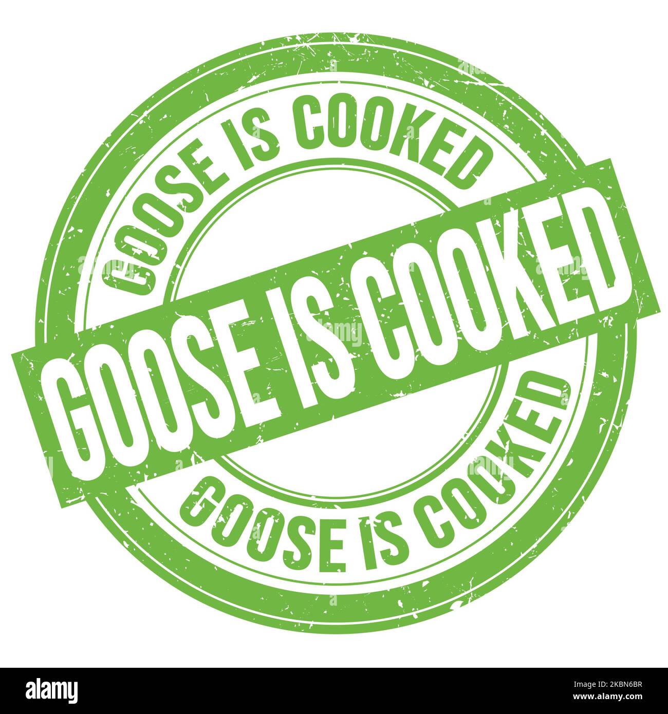 GOOSE IS COOKED text written on green round grungy stamp sign Stock ...
