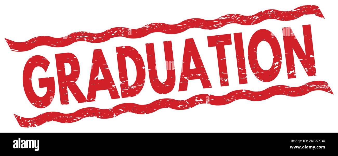 GRADUATION text written on red lines stamp sign Stock Photo - Alamy