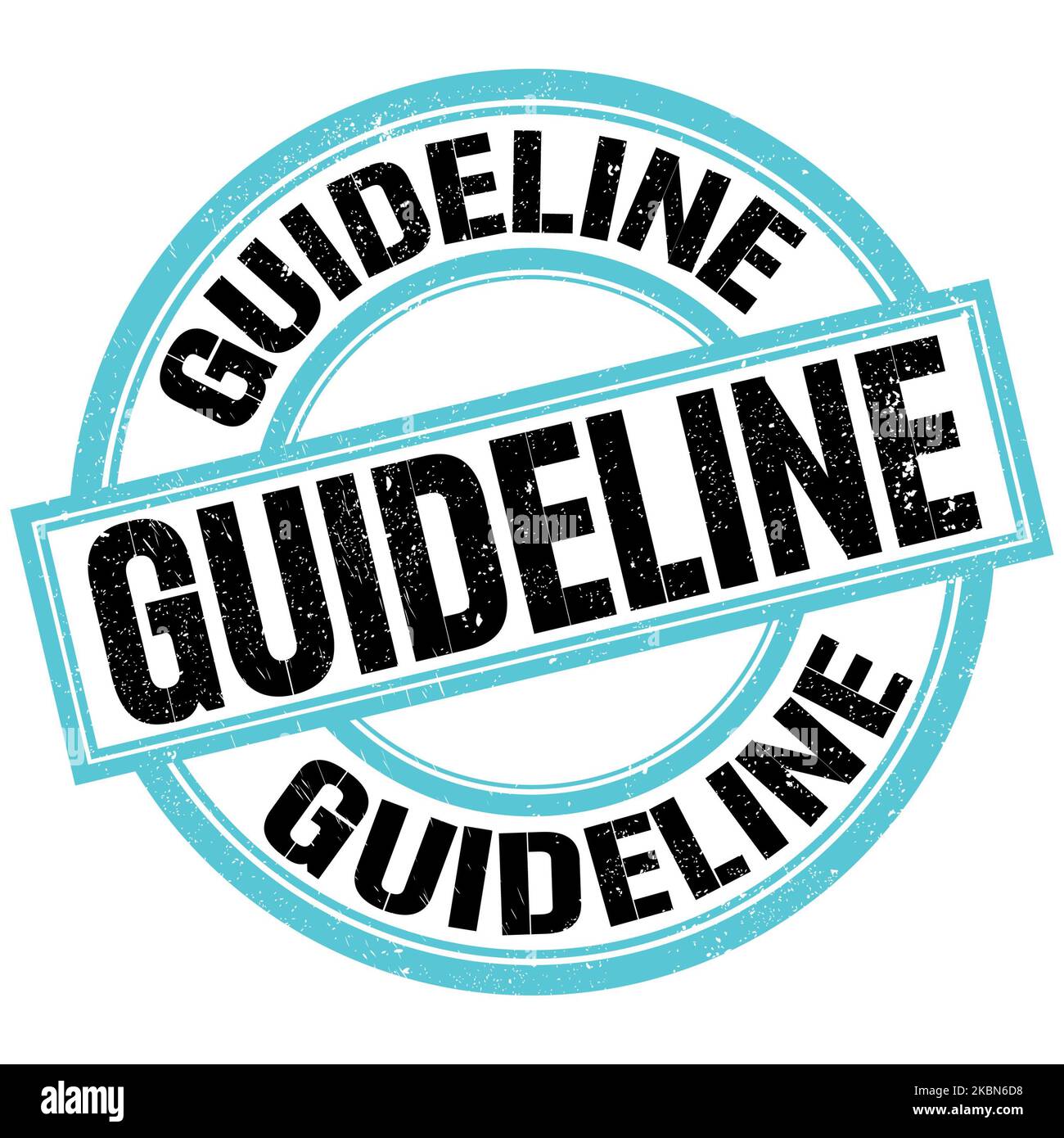GUIDELINE text written on blue-black round stamp sign Stock Photo - Alamy