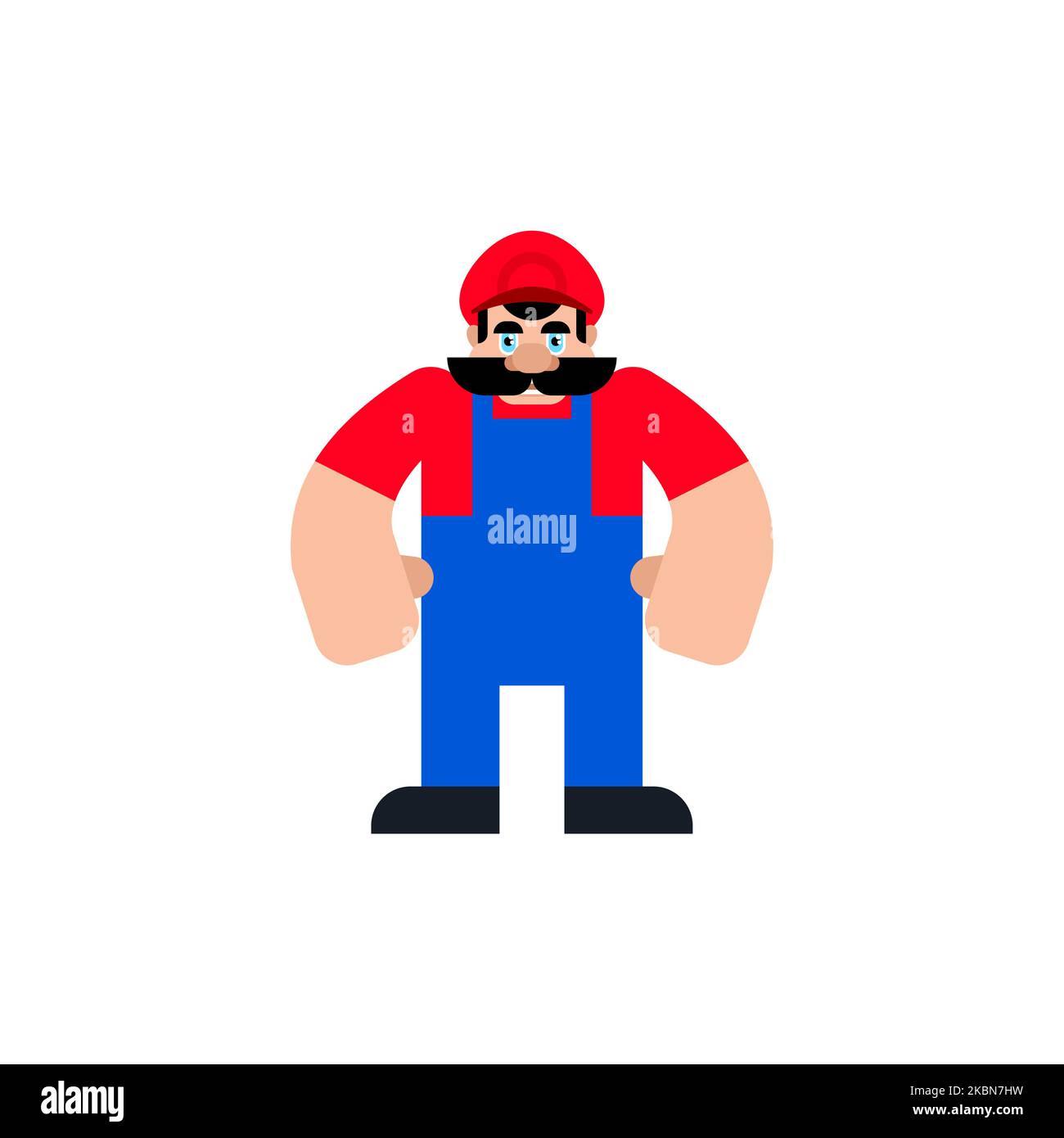 Mustachioed plumber isolated. Vector illustration Stock Vector Image ...