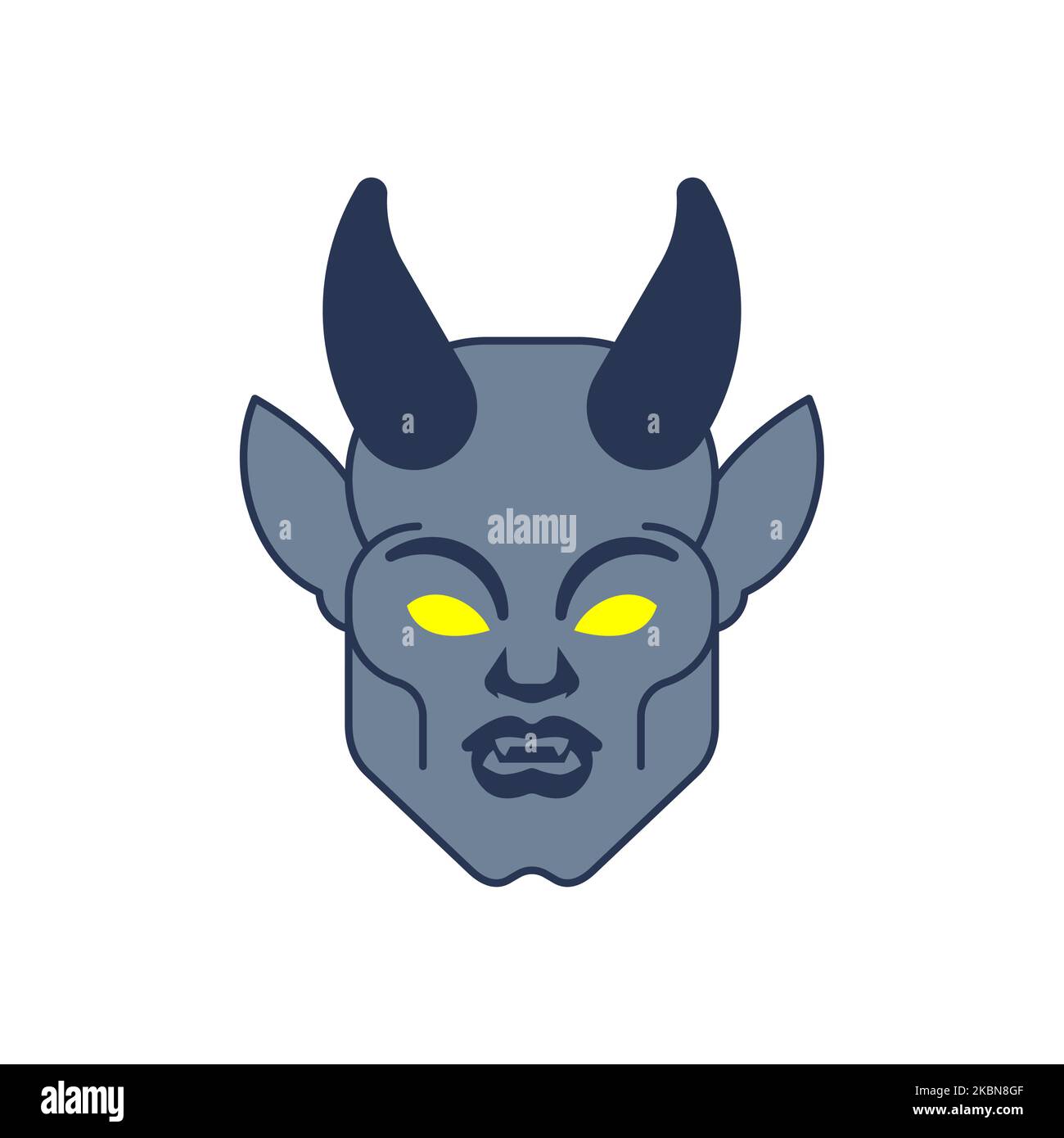 Gargoyle face isolated. Head Stone demonic character, monster ...