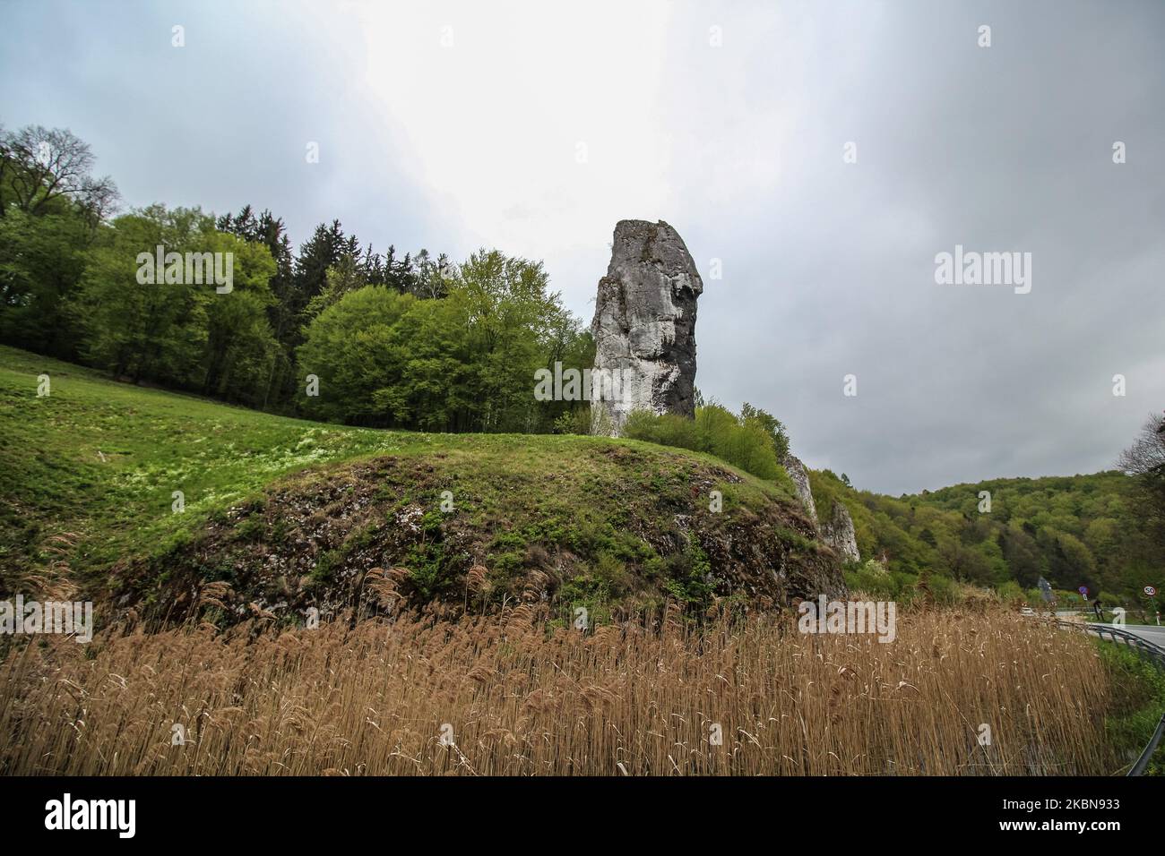 Maczuga Herkulesa rock is seen in Suloszowa, Poland, on 3 May 2020 ...