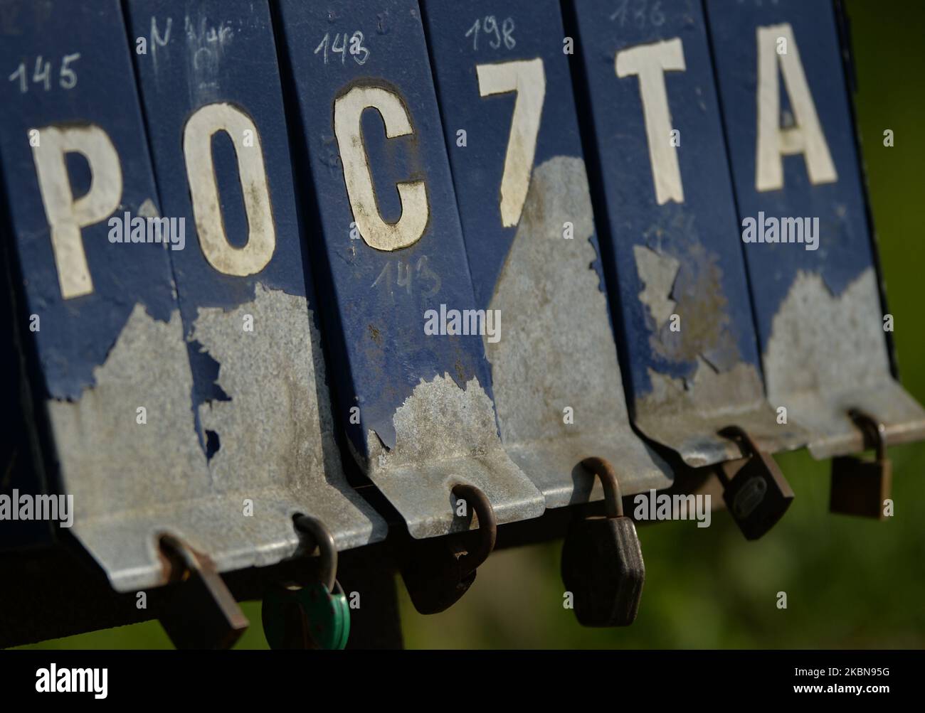 A view of Polish Post mailboxes seen outside Krakow. The Presidential ...