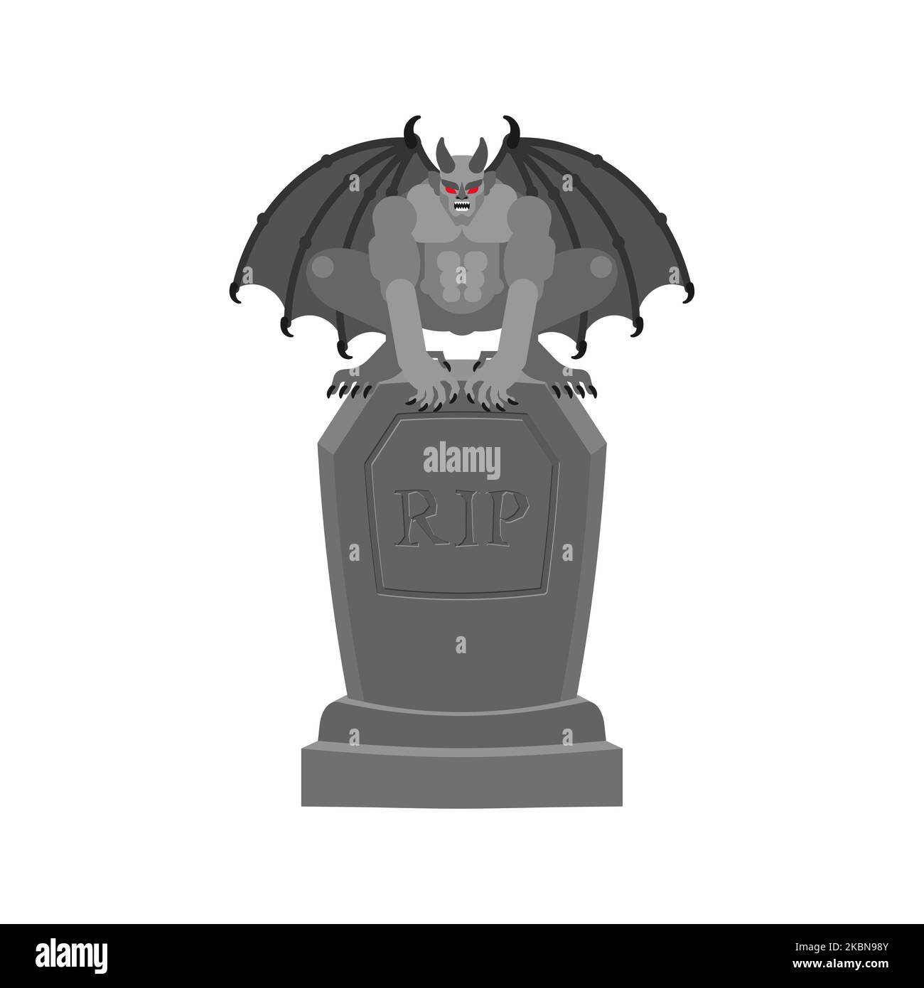 Gargoyle isolated. Stone demonic character, monster. Fantastic ...