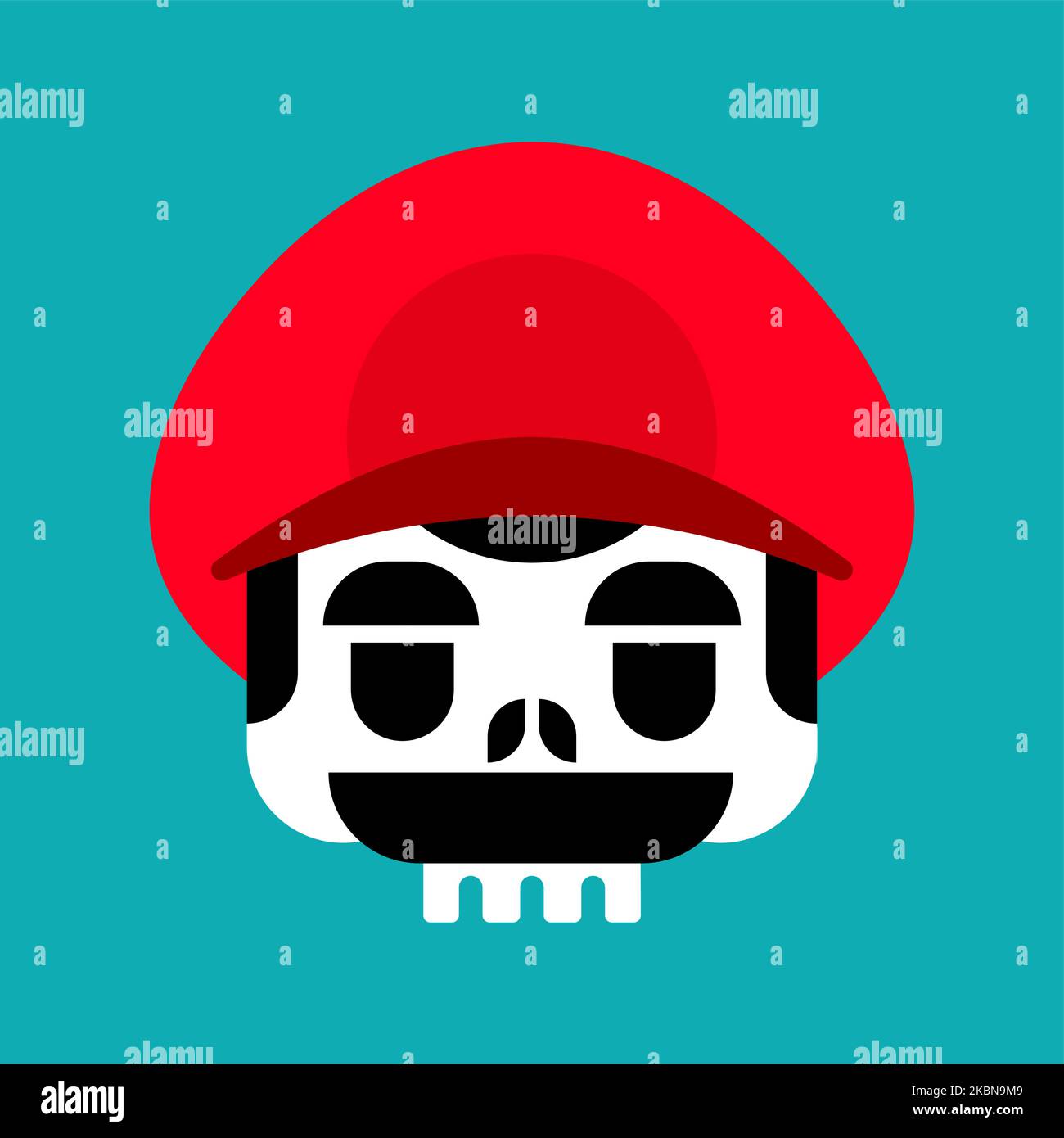 Mustachioed plumber skull. Vector illustration Stock Vector Image & Art ...
