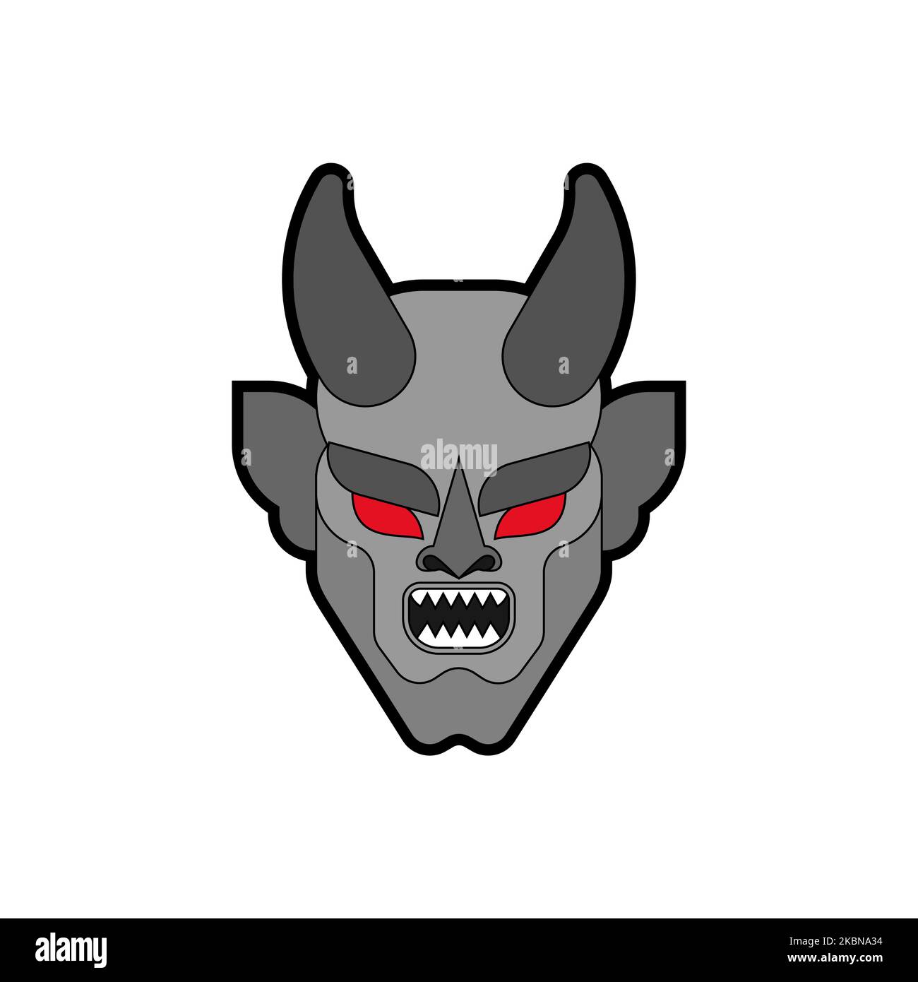 Gargoyle face isolated. Head Stone demonic character, monster ...