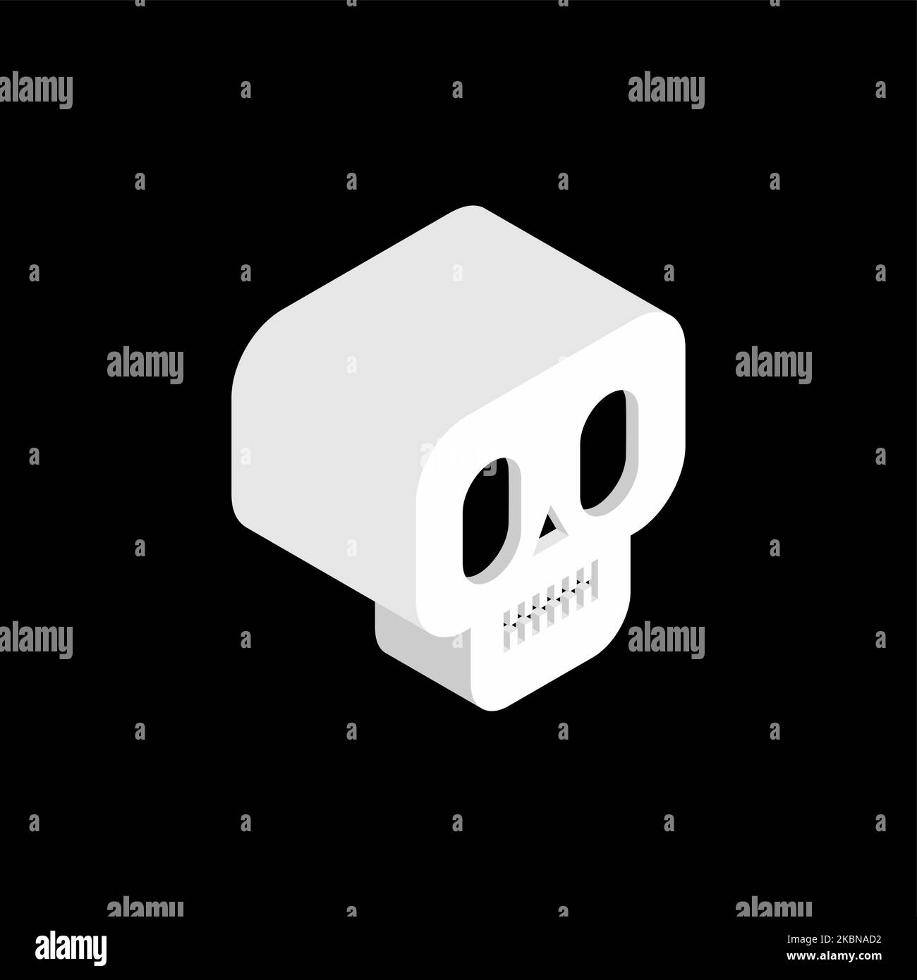 Skull isometric style icon. Cranium sign Vector illustration Stock ...