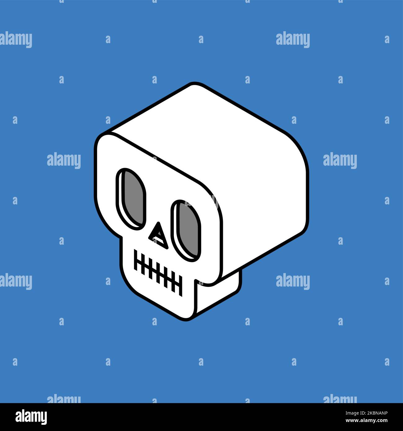 Skull isometric style icon. Cranium sign Vector illustration Stock ...