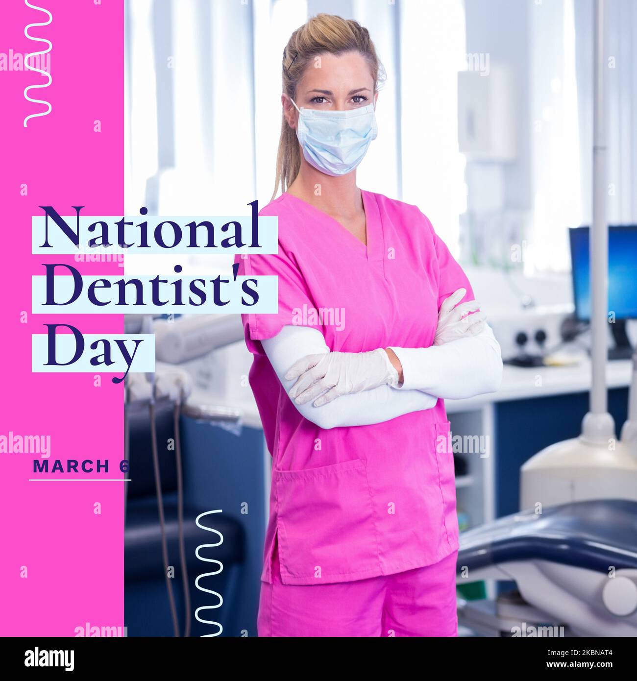 Composition of national dentist's day text and female dentist in ...