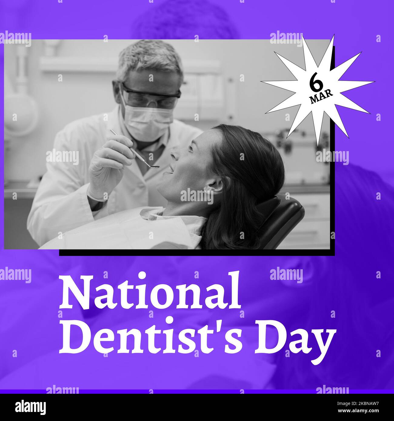 Composition of national dentist's day text and male dentist with female ...