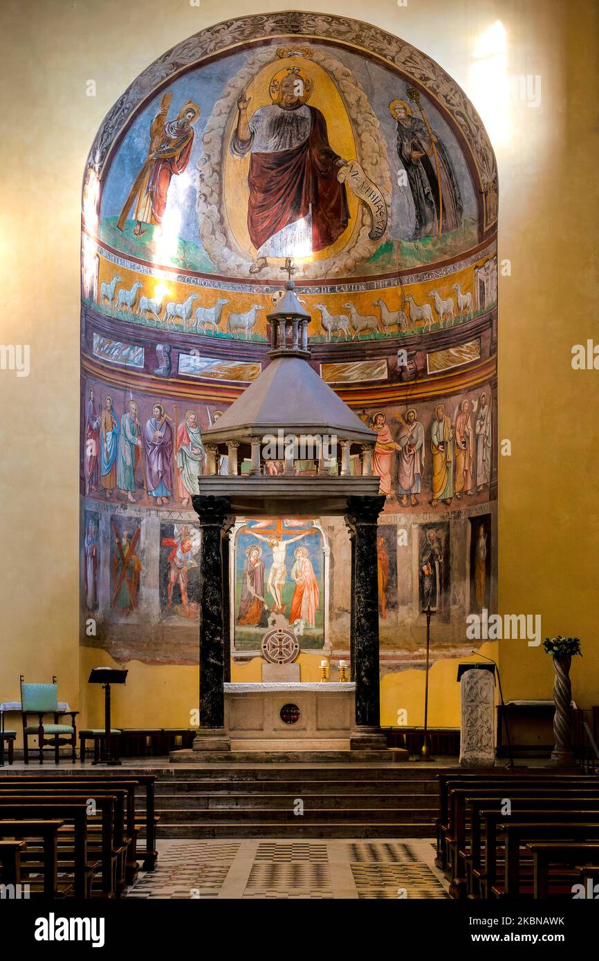 Interior of the Basilica of San Saba, Rome Italy Stock Photo - Alamy