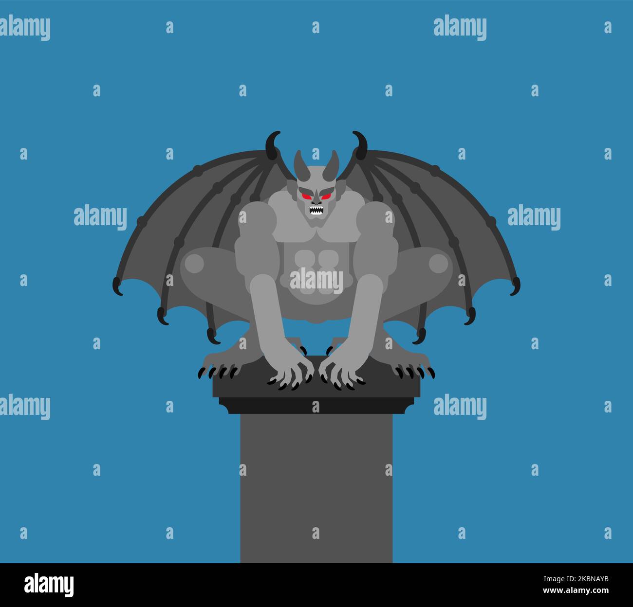 Gargoyle isolated. Stone demonic character, monster. Fantastic ...