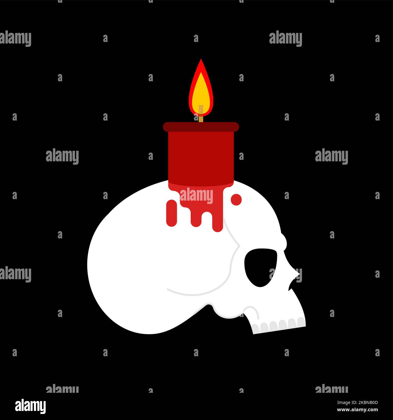 Skull with candle isolated. Magic candle for the ritual. Witch ...