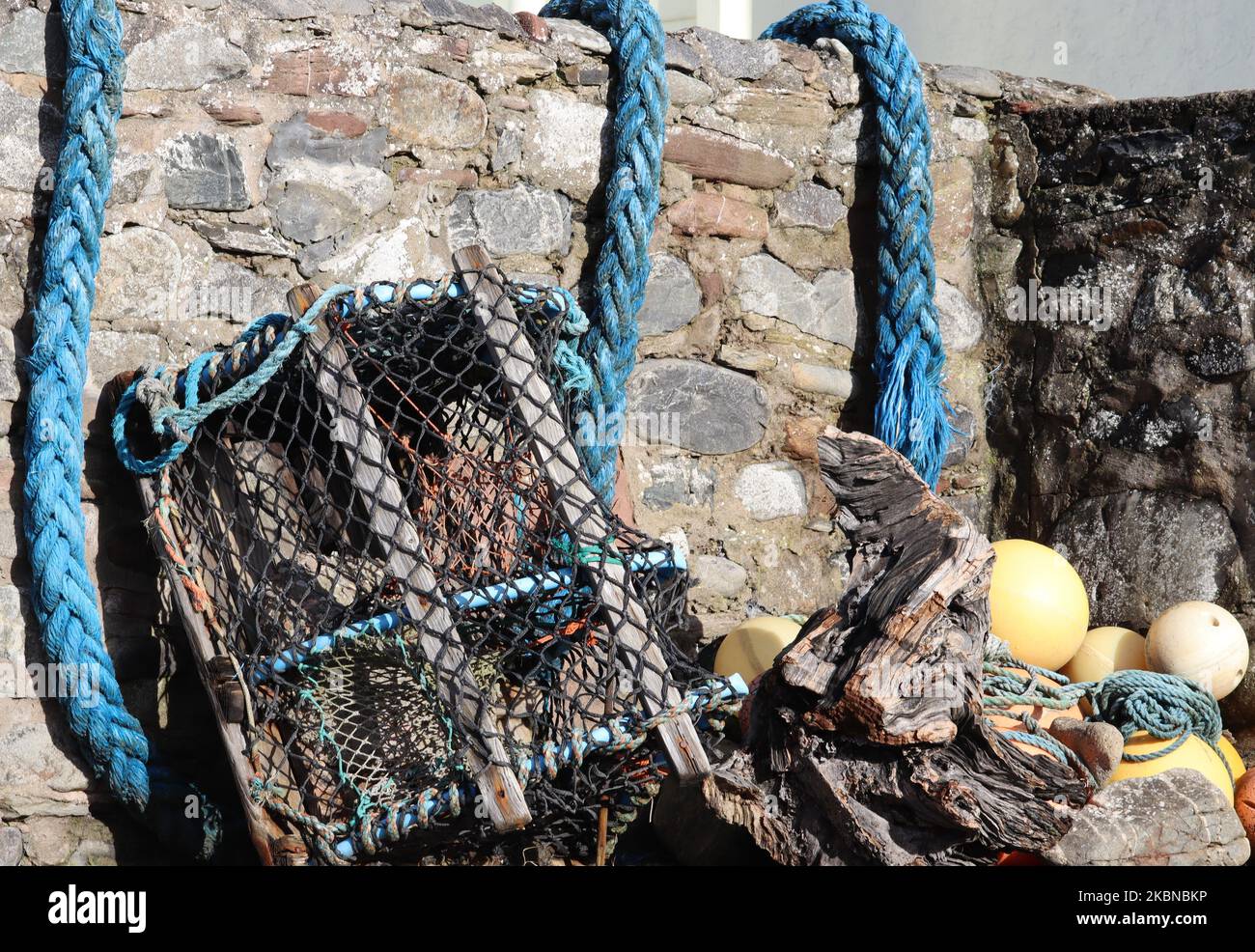 Old lobster trap buoys hi-res stock photography and images - Alamy
