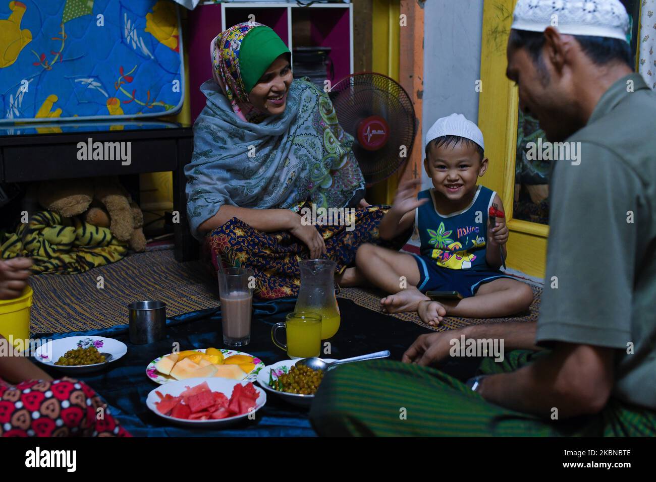Rohingya family break their fast during the holy month of Ramadan and ...