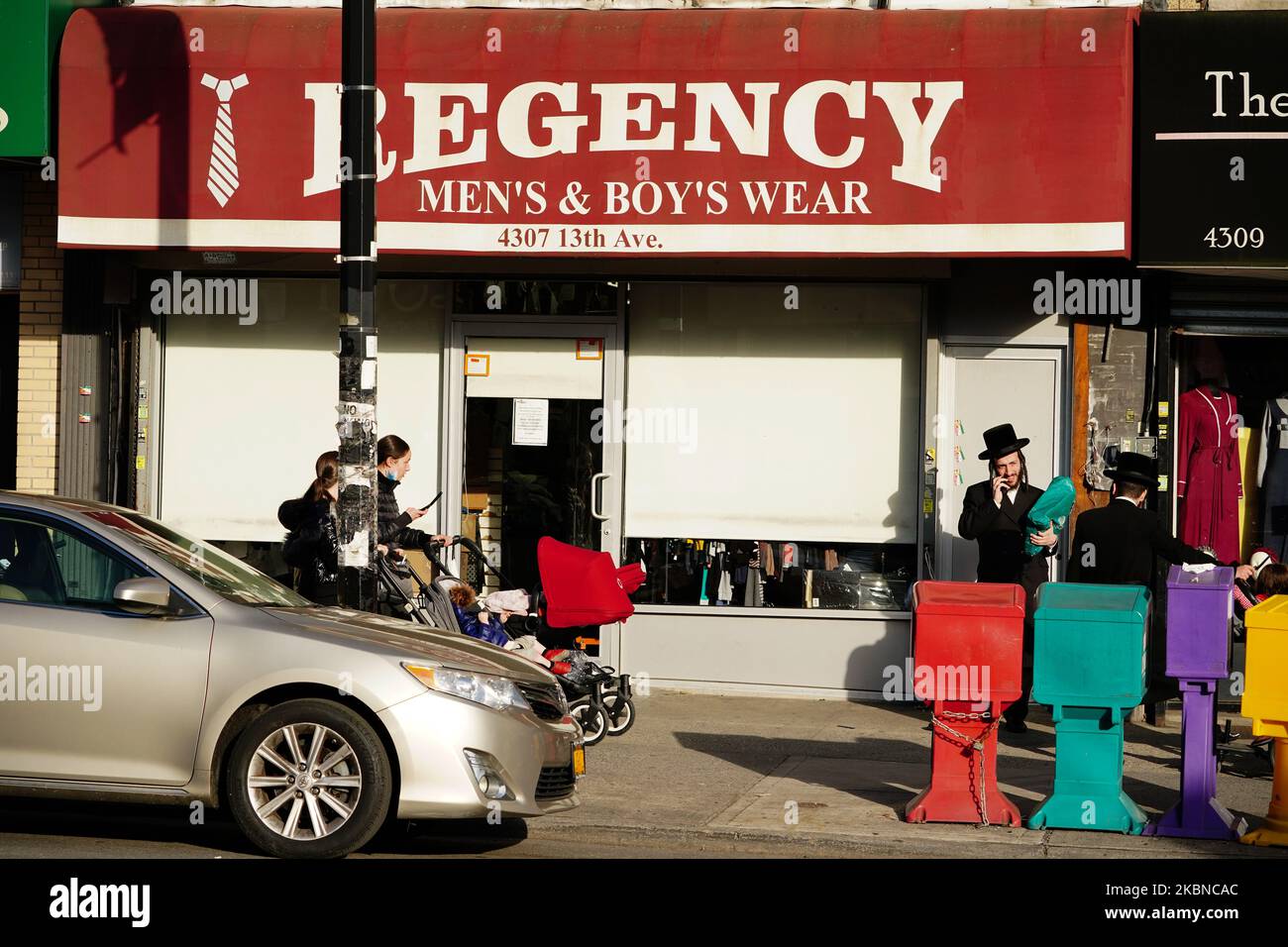 A view of an open general merchandise store in Brooklyn, New York, USA ...