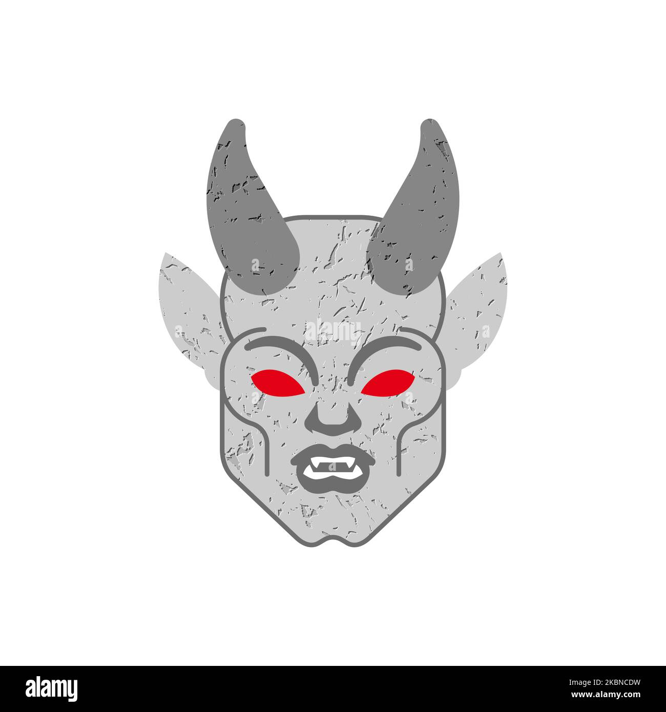 Gargoyle face isolated. Head Stone demonic character, monster ...