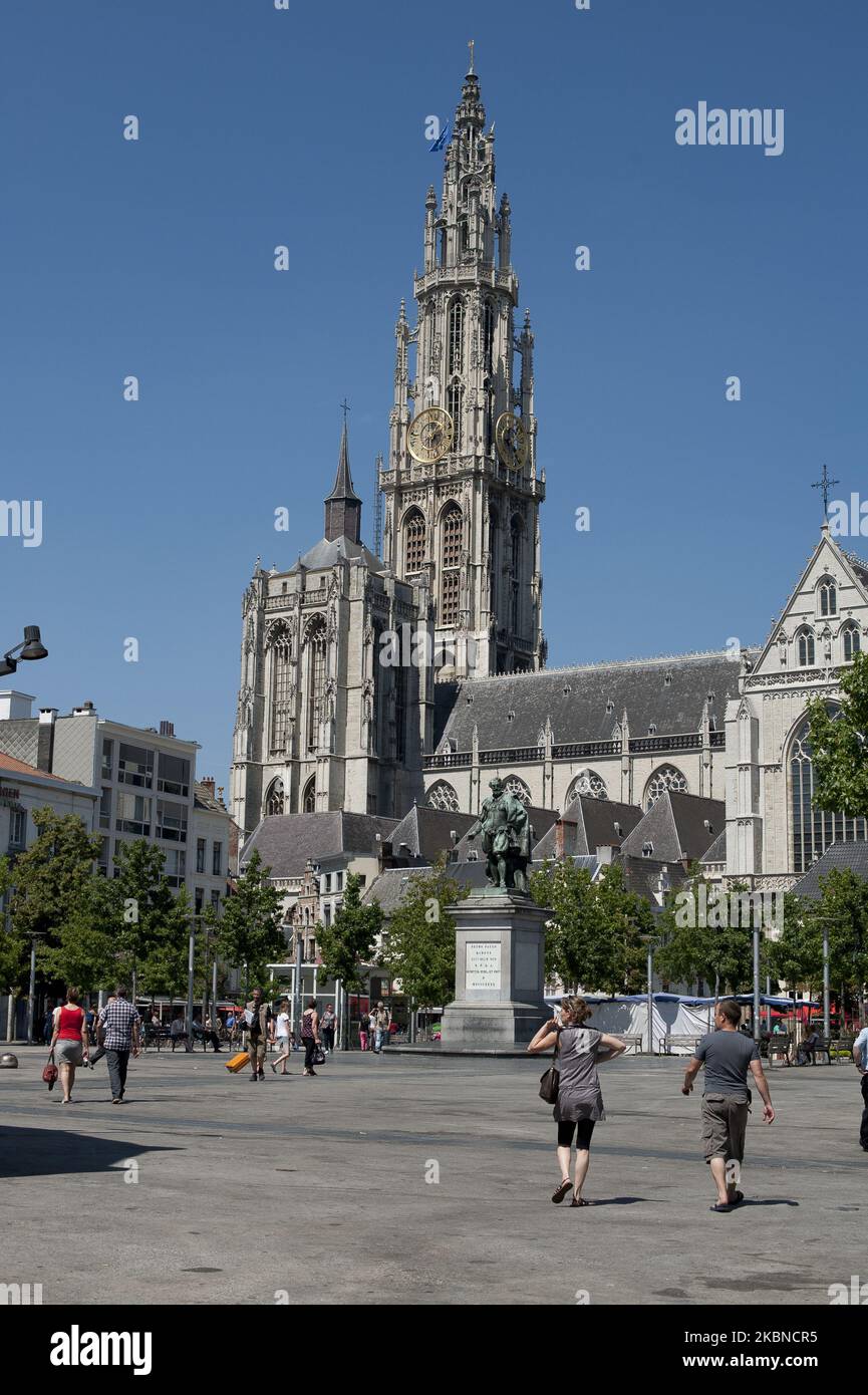 The cathedral of Antwerp, Belgium, is dedicated to the Virgin Mary and ...